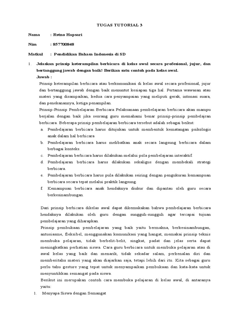 tt2 Bahasa Indonesia | PDF