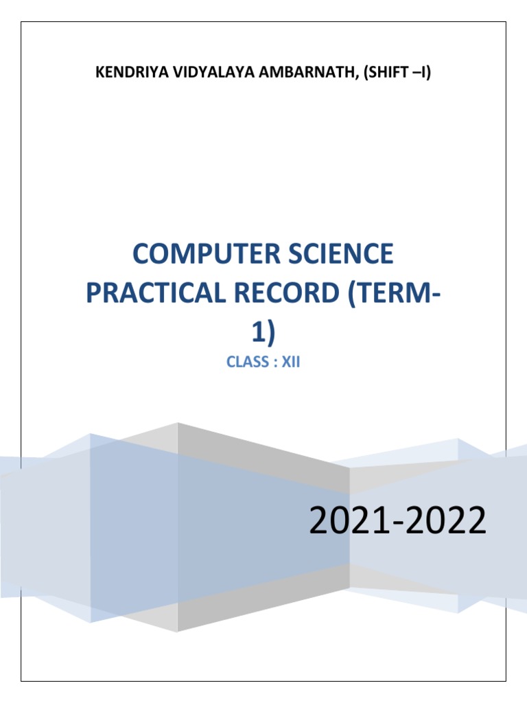 XII CS Term1 Practical Solution | PDF | Computer File | String (Computer Science)