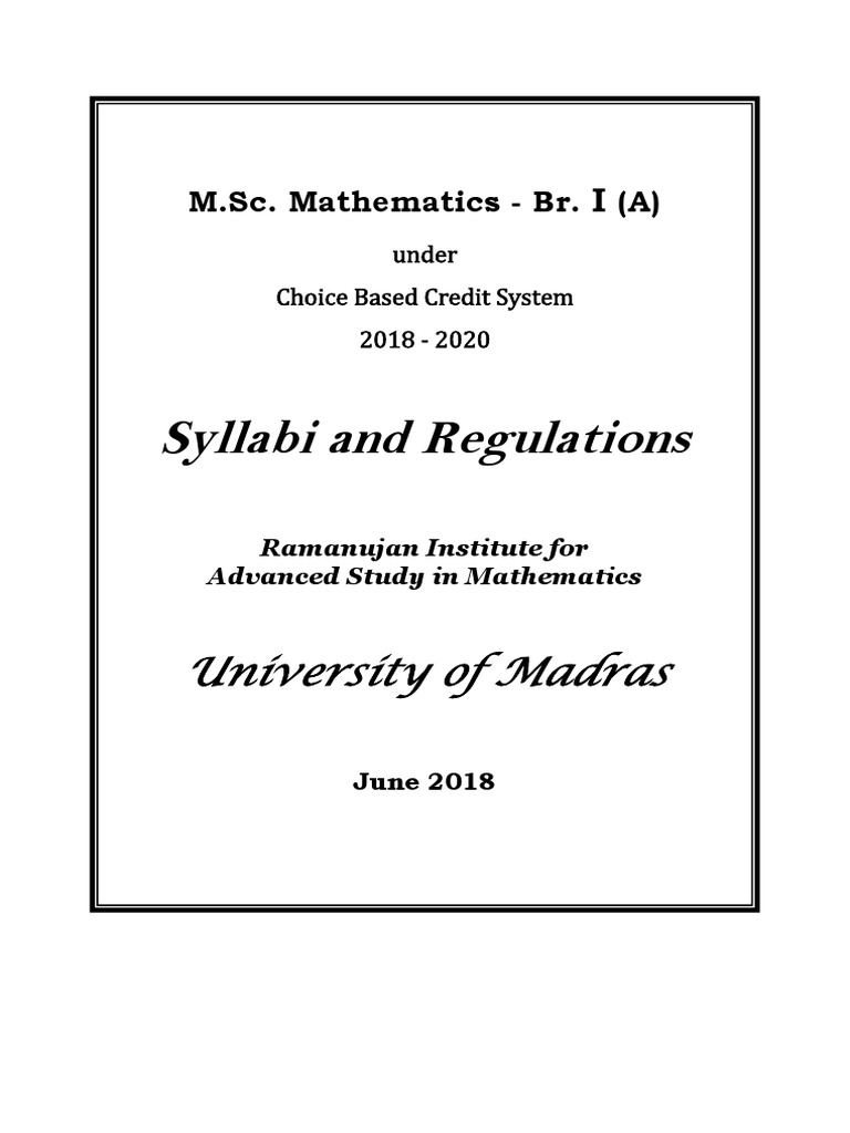 Maths - Syllabus - 2018 - 2019 | PDF | Measure (Mathematics) | Ring ...