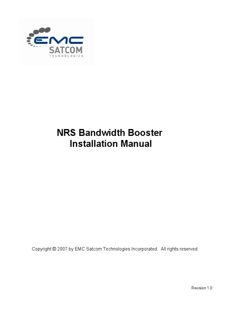 NRS Bandwidth Booster Installation Manual | PDF | Telecommunications ...