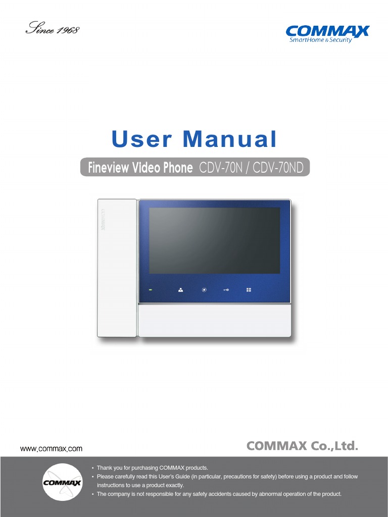 User Manual: Fineview Video Phone CDV-70N / CDV-70ND | PDF | Electrical ...