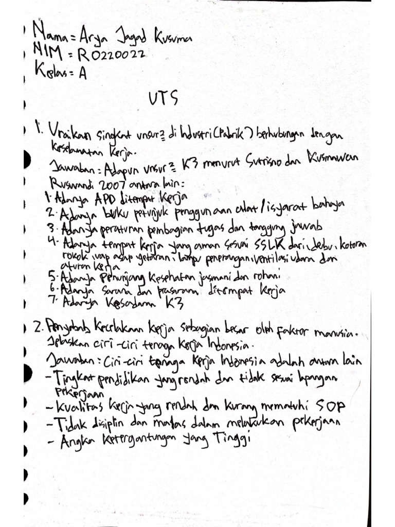 UTS - Arya Jagad Kusuma - R0220022 - A | PDF