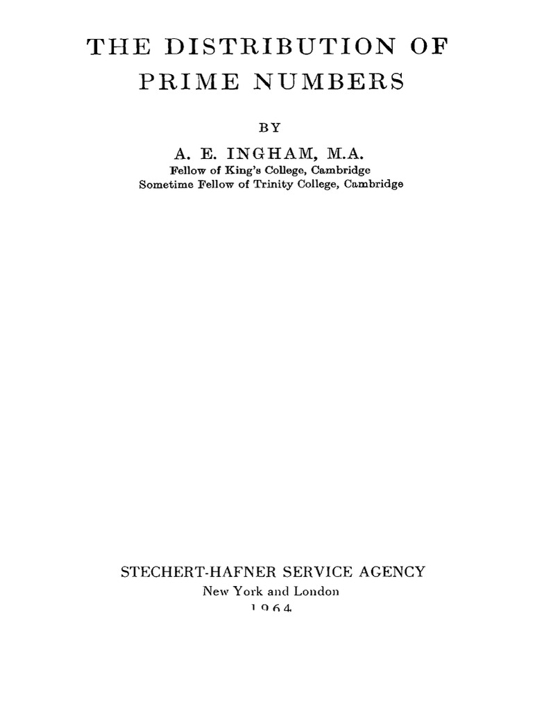 The Distribution of Prime Numbers | PDF
