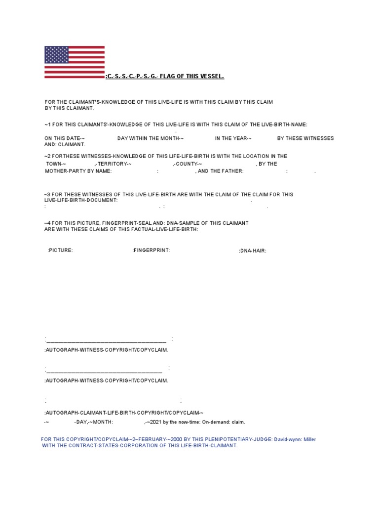 Live Life Claim Blank Template | PDF