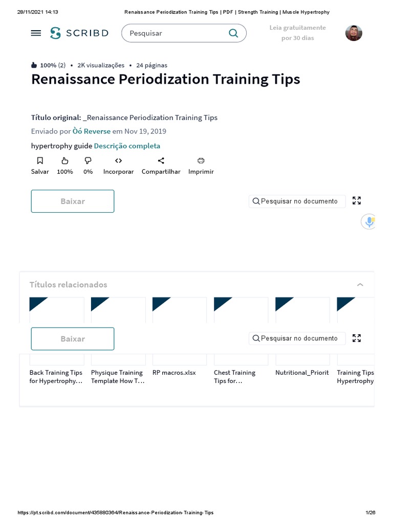 Renaissance Periodization Training Tips: Òó Reverse Descrição Completa ...