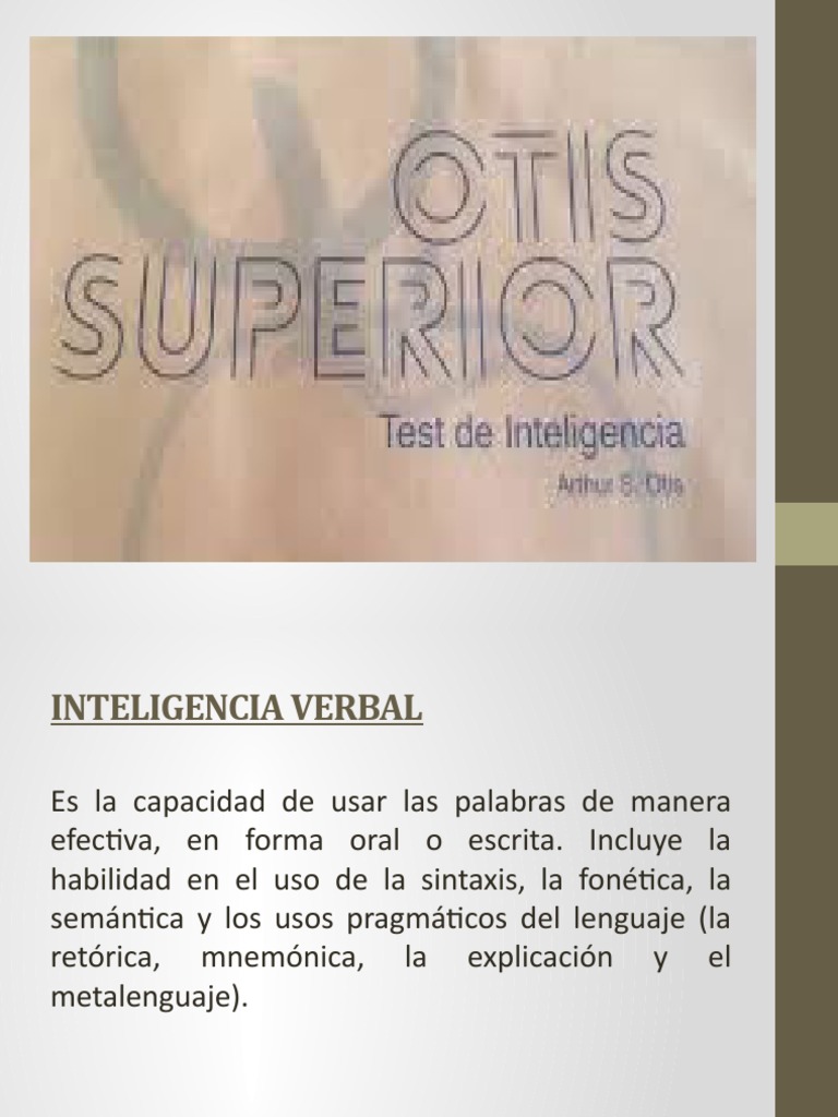 Test Otis 2-21 | Descargar gratis PDF | Inteligencia | Modificación de ...