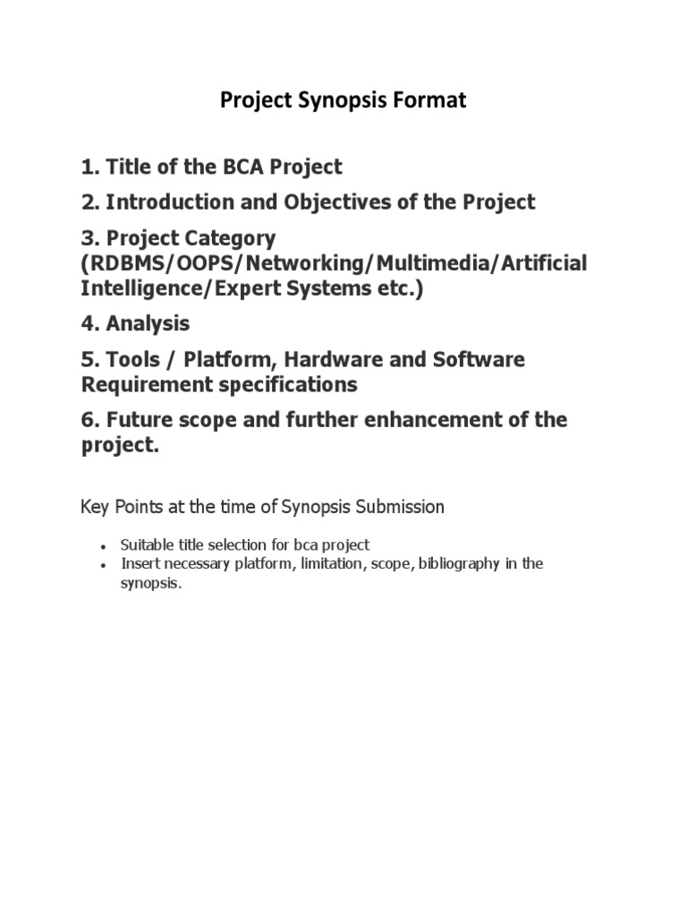 Project Synopsis Format | PDF | Computers