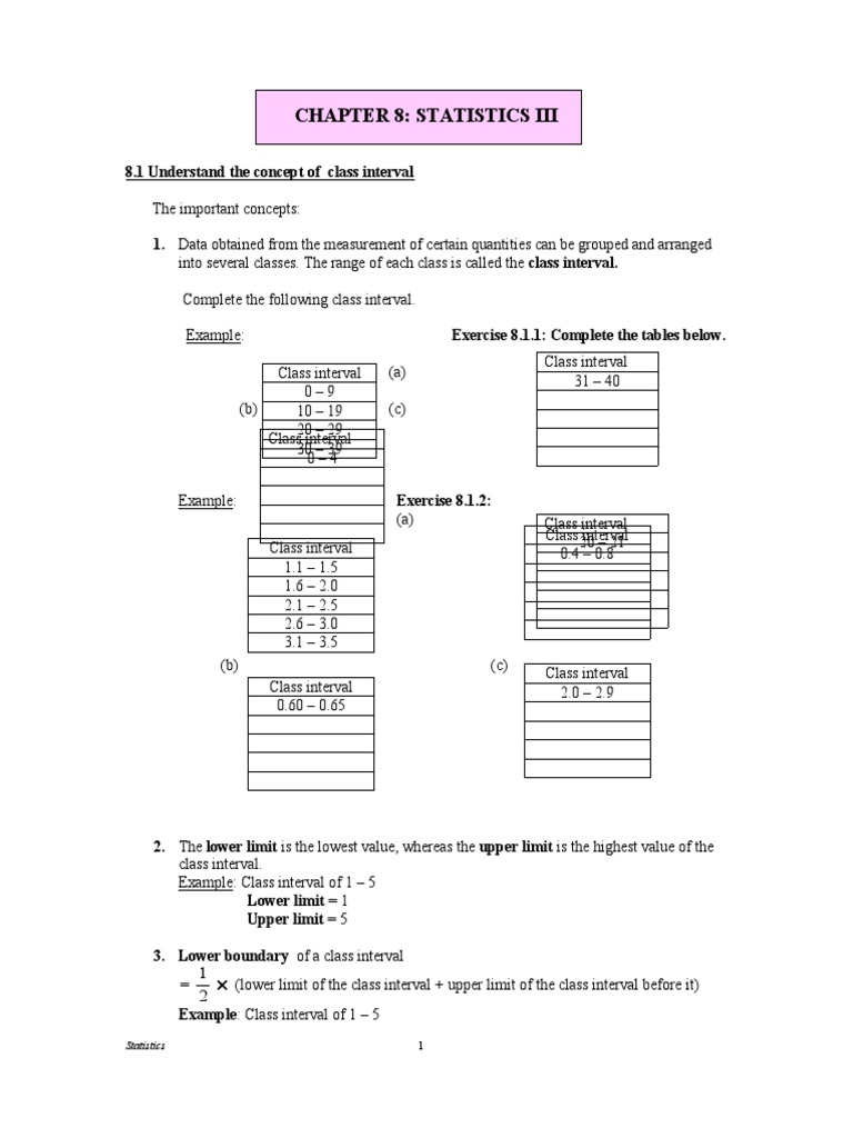 Chapter 8 II Statistics III en | PDF | Mode (Statistics) | Quartile