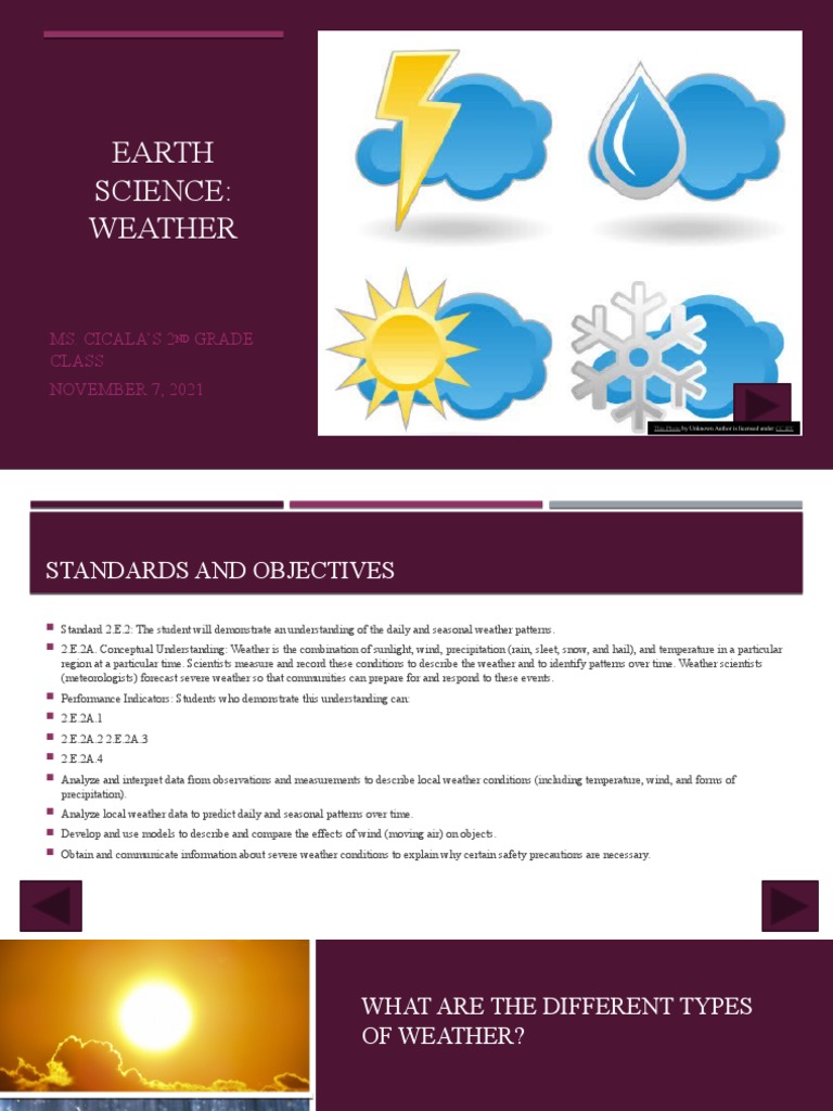 Earth Science: Weather: Ms. Cicala'S 2 Grade Class NOVEMBER 7, 2021 ...