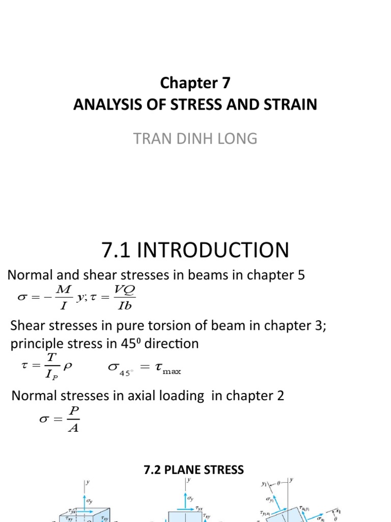 Chapter 7 Analysis of Stress and Strain | PDF | Stress (Mechanics ...