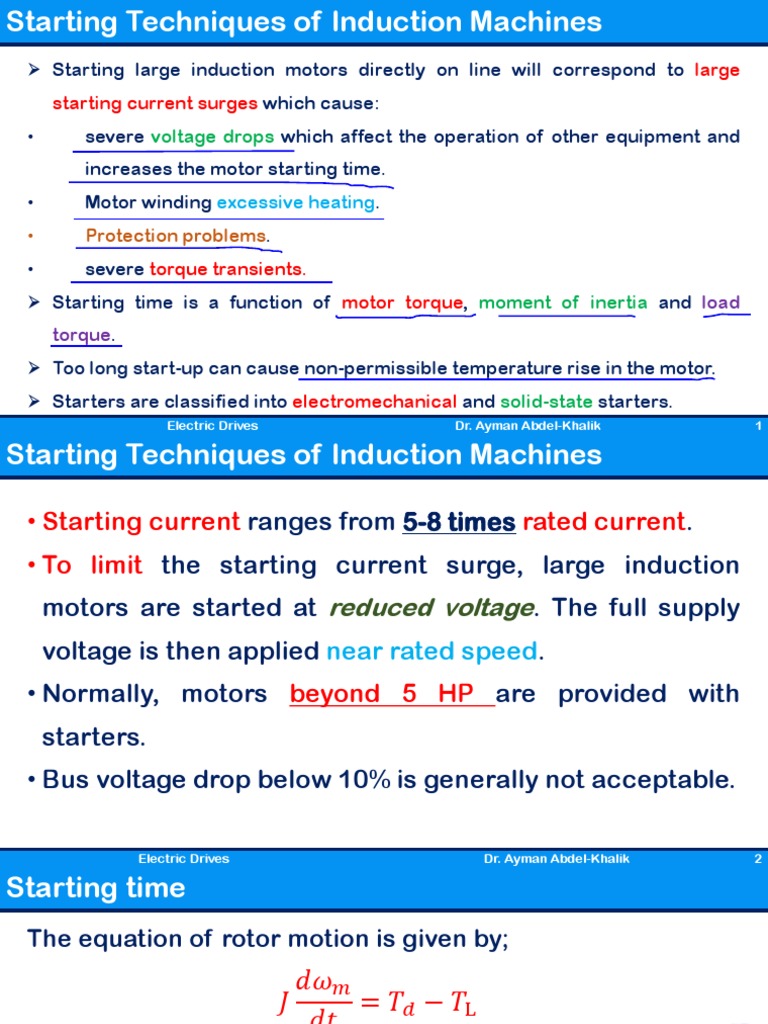 Starting Techniques for Large Induction Motors: A Comparison of Direct ...