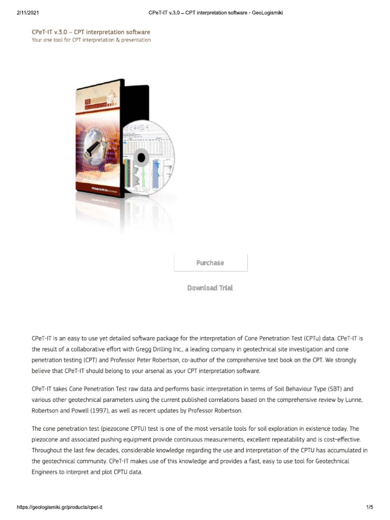 CPeT-IT v.3.0 - CPT Interpretation Software - GeoLogismiki | PDF