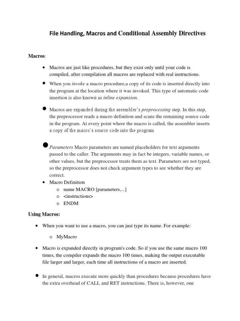 Macros and Directive | Download Free PDF | Parameter (Computer Programming) | Macro (Computer ...