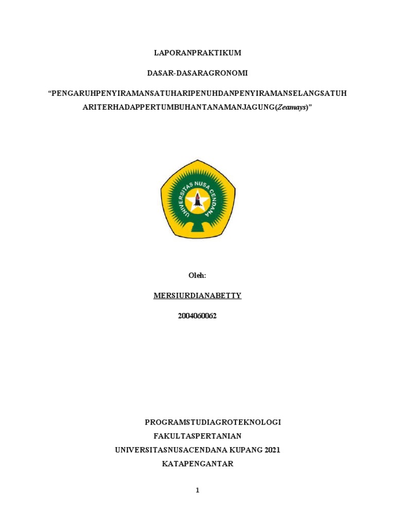 0 - Laporan Praktikum Dasar-Dasar Agronomi | PDF