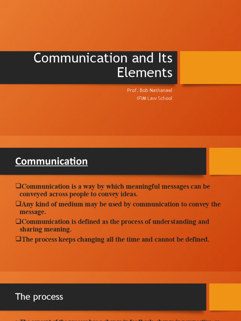 Day 1 - Communication and Its Elements | PDF | Communication ...