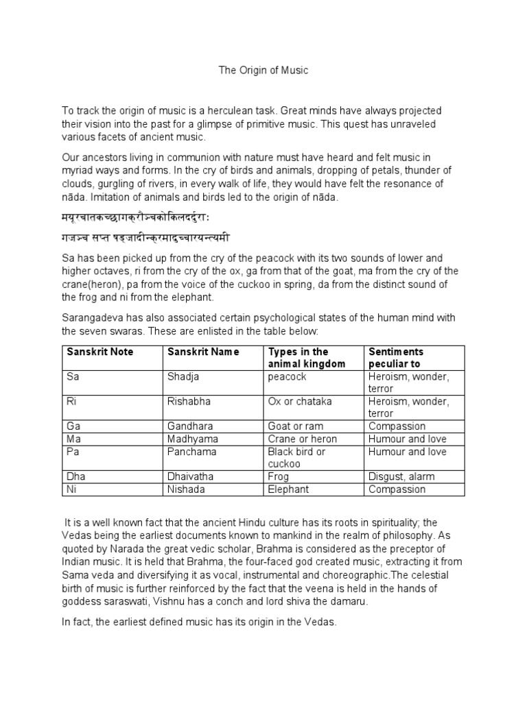 02 - The Origin of Music | PDF | Vedas