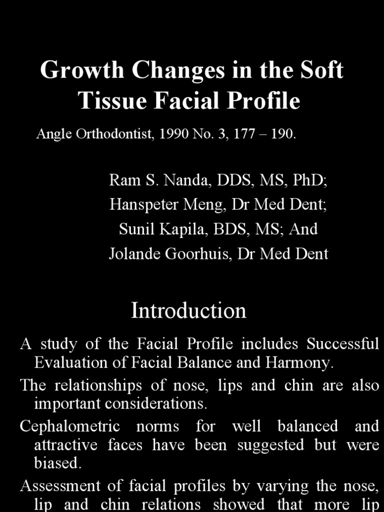 Growth Changes in The Soft Tissue Facial Profile | PDF | Orthodontics ...