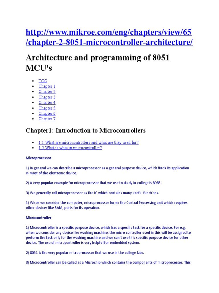 Architecture and Programming of 8051 MCU's | PDF | Microcontroller ...