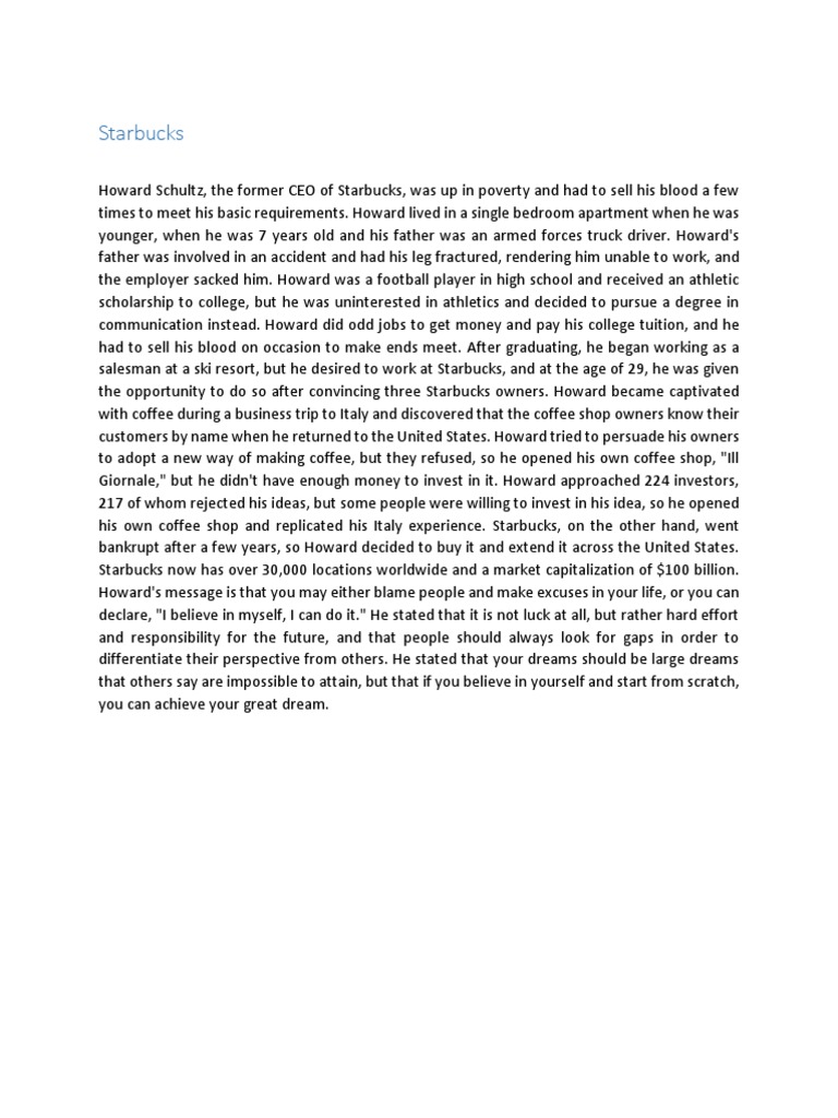 Starbucks | PDF | Social Science | Self-Improvement