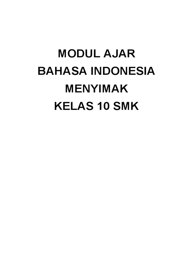 Modul Bab 1 - Menyimak | PDF