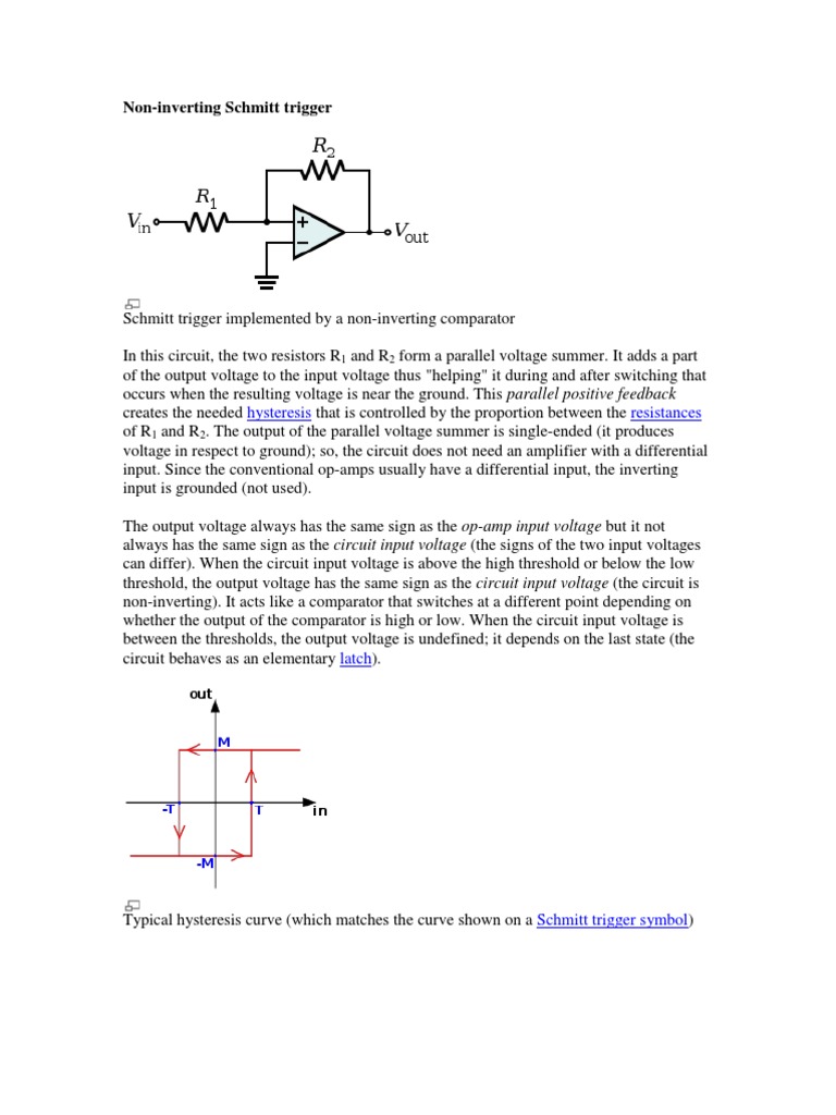 Non-Inverting Schmitt Trigger | Manufactured Goods | Electromagnetism