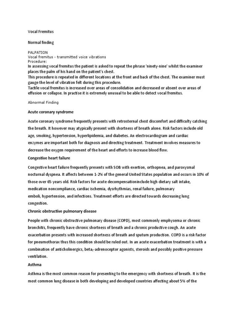 Health Assessment in The Vocal Fremitus and Breast | PDF | Clinical ...