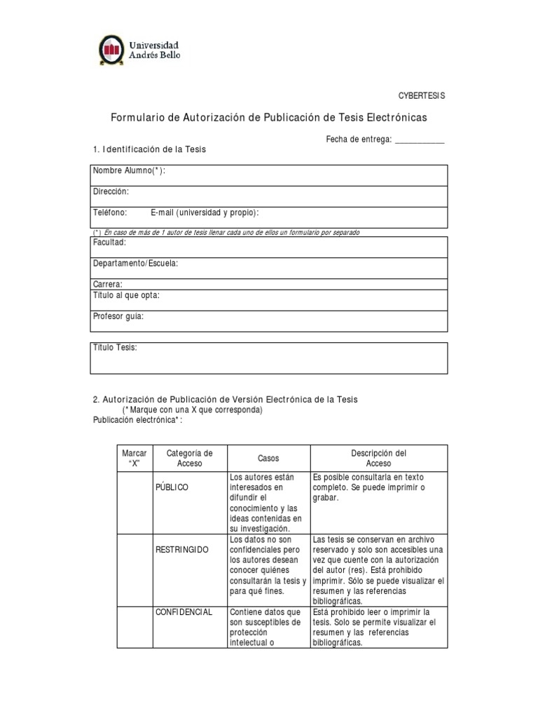 Form Aut Tesis | PDF | Informática