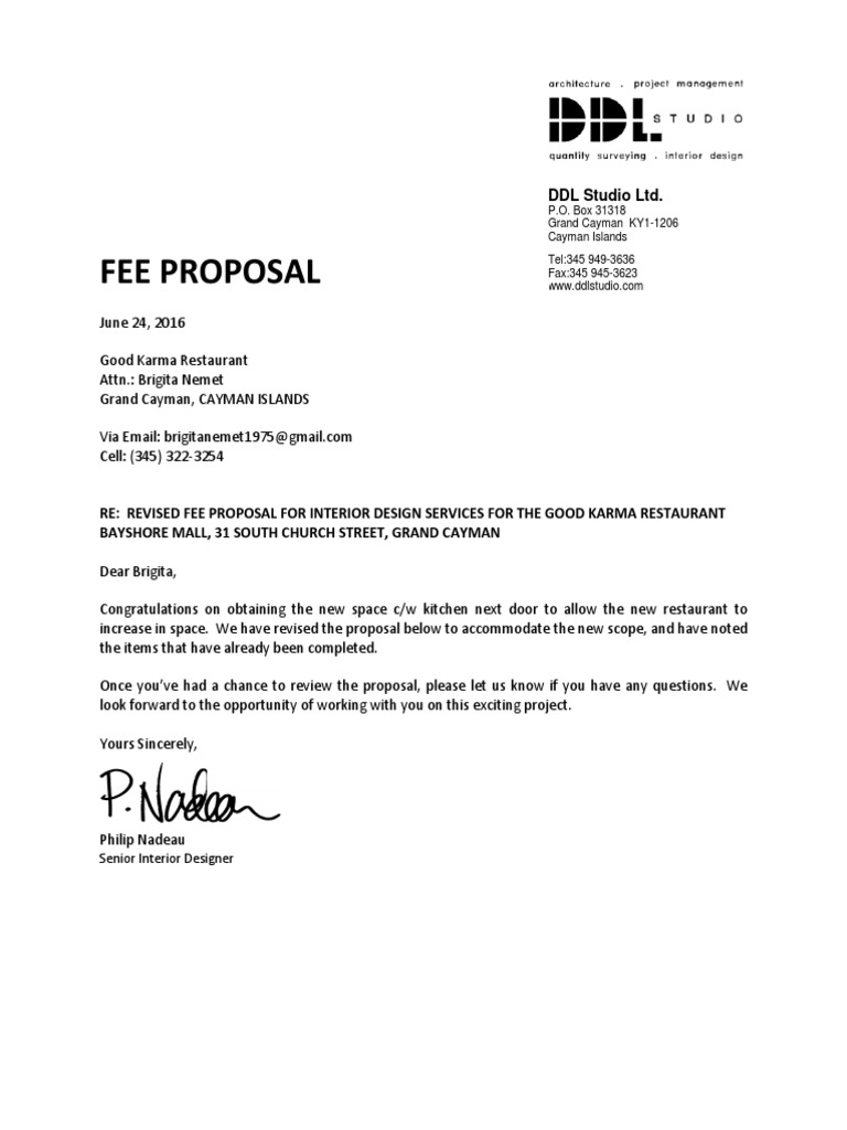 Fee Proposal: DDL Studio LTD | PDF | Legal Liability | Receipt