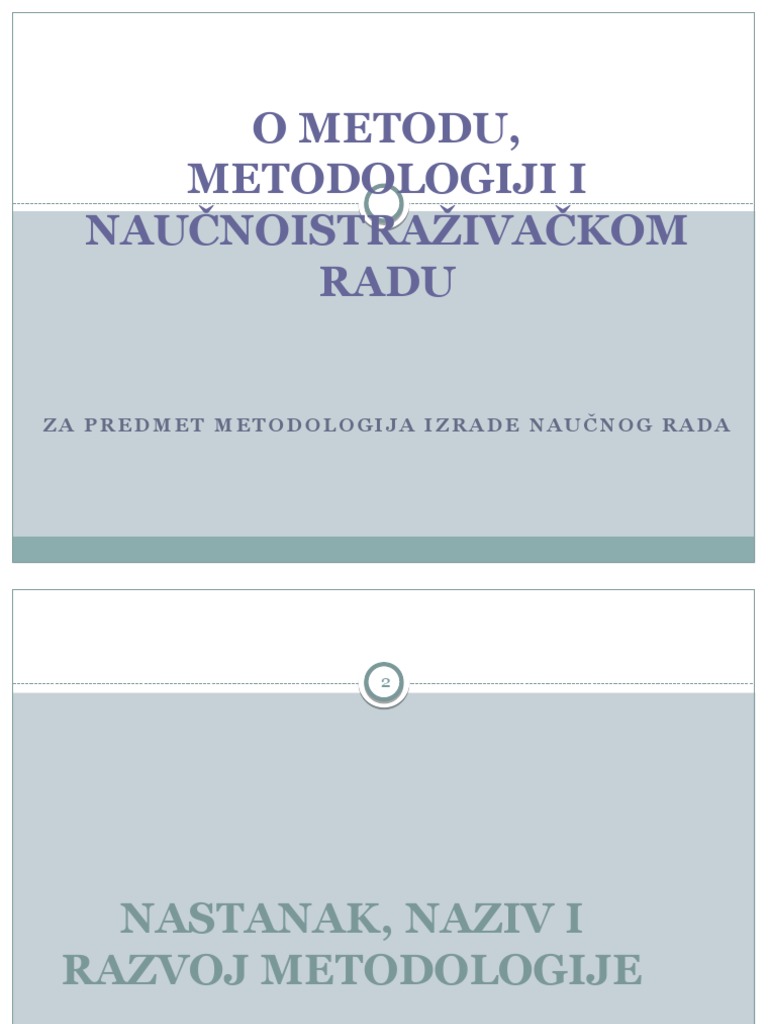 Nir Metodologija Metode | PDF