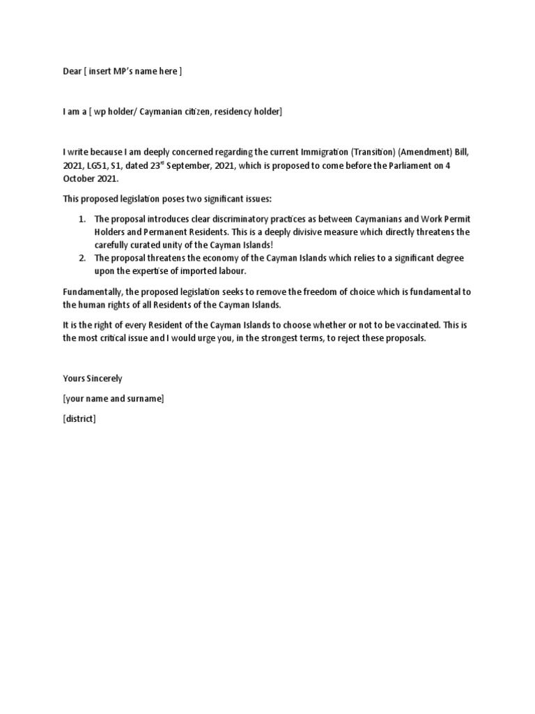 Letter To Your MP | PDF | Law
