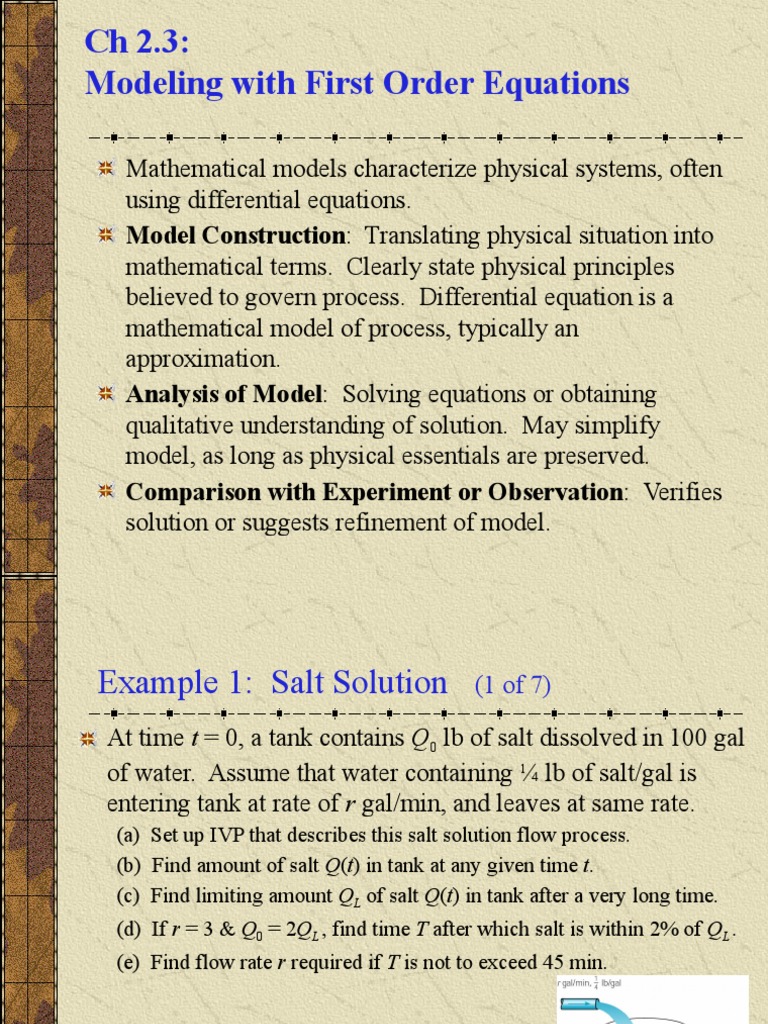 CH 2.3: Modeling With First Order Equations: Model Construction ...