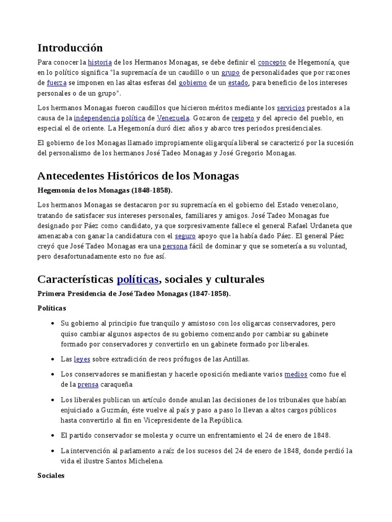 Los Monagas | PDF | Venezuela