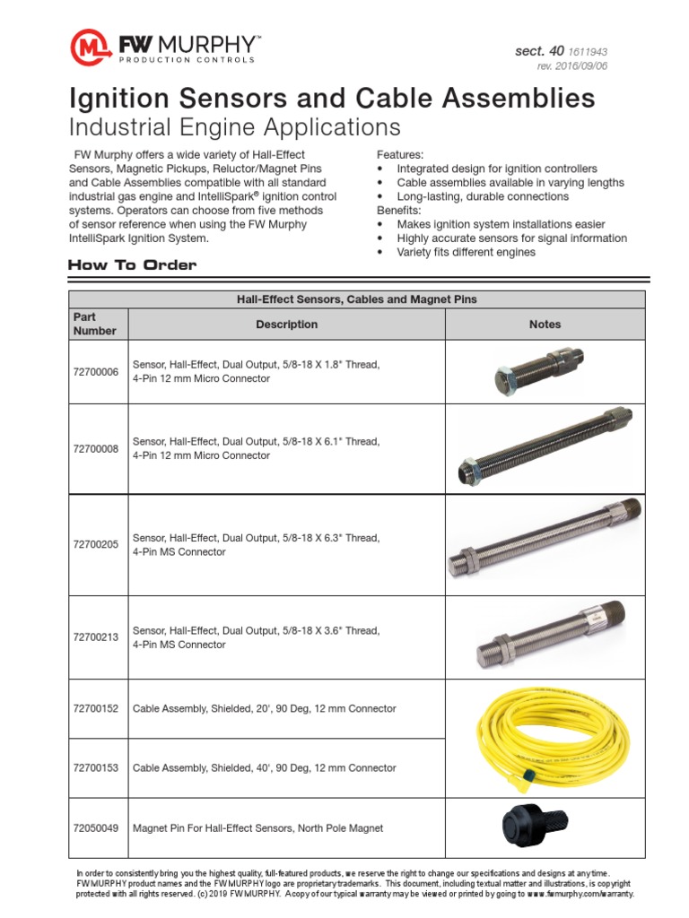 Ignition Sensors & Cable Assemblies | PDF | Electrical Connector ...