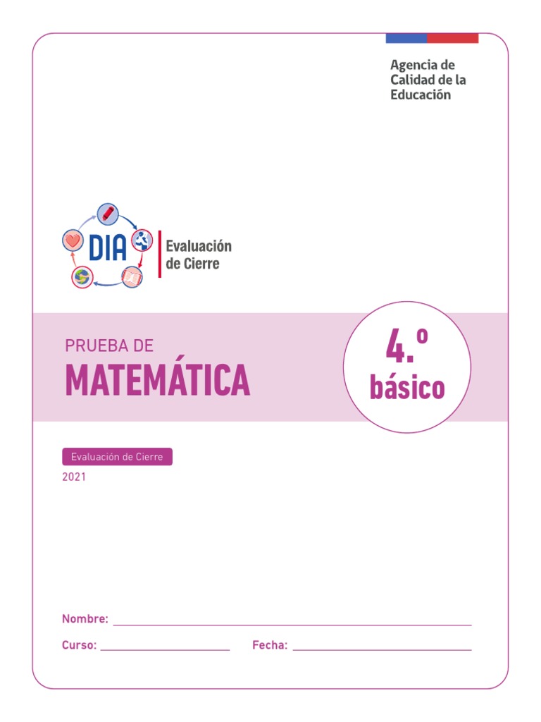 Prueba Matematica 4 BASICO | PDF