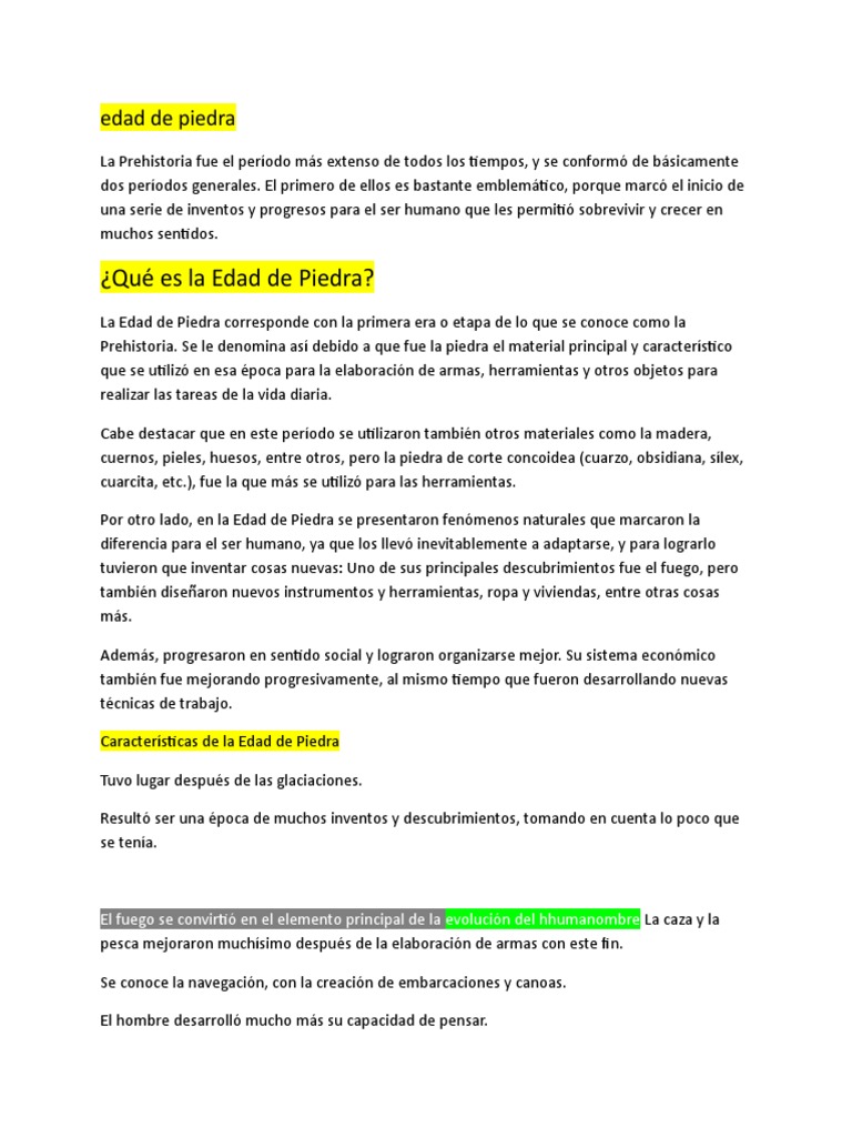 Edad de Piedra | PDF | Edad de Piedra | Paleolítico