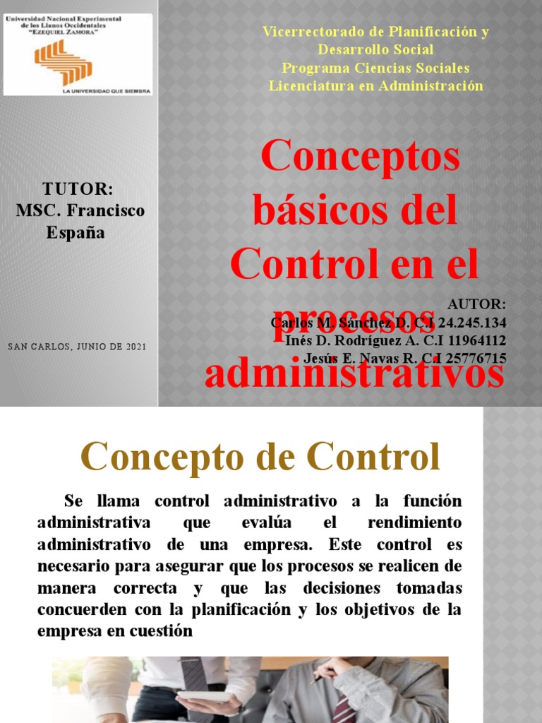 Conceptos Basicos Del Control | PDF | Evaluación | Planificación