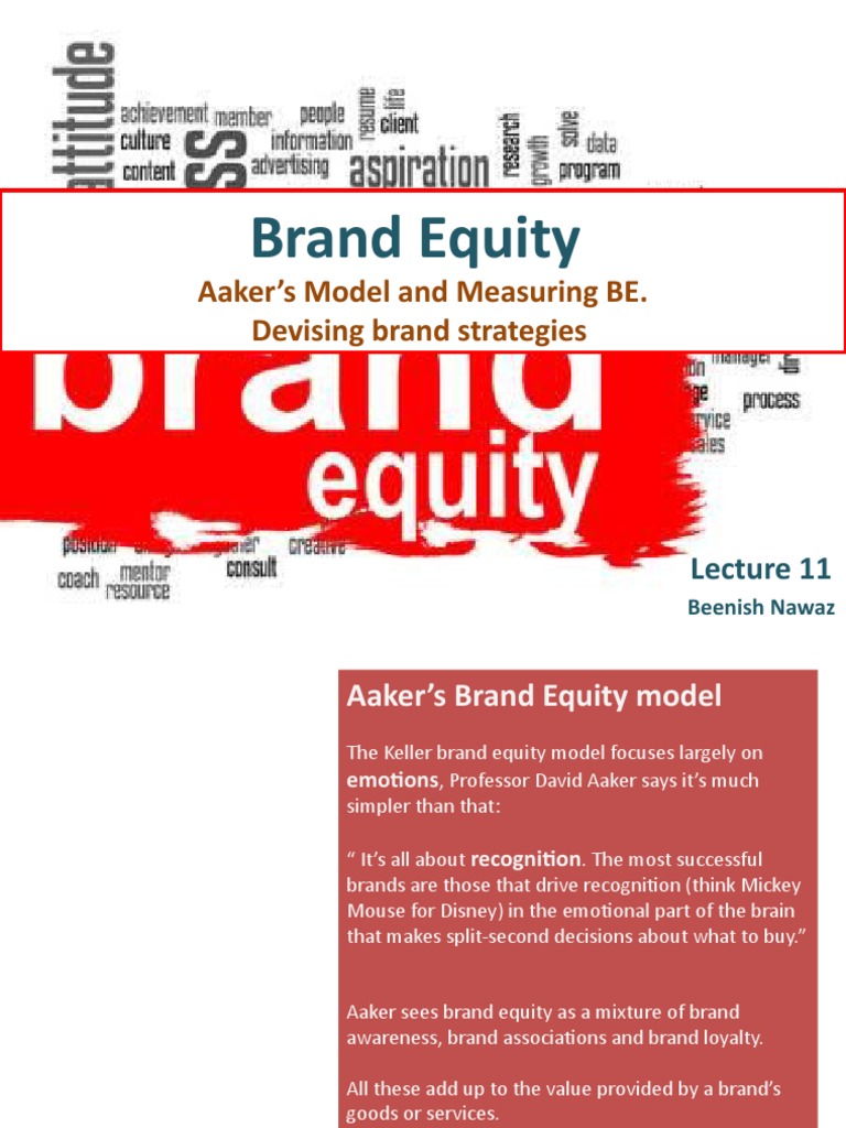 Lecture - 11 Brand Equity - Models and Theories | PDF | Brand ...