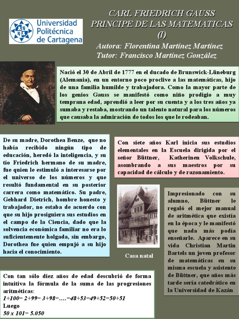 Aportes de Carl Friedrich Gauss a la Matemática | PDF | Matemáticas