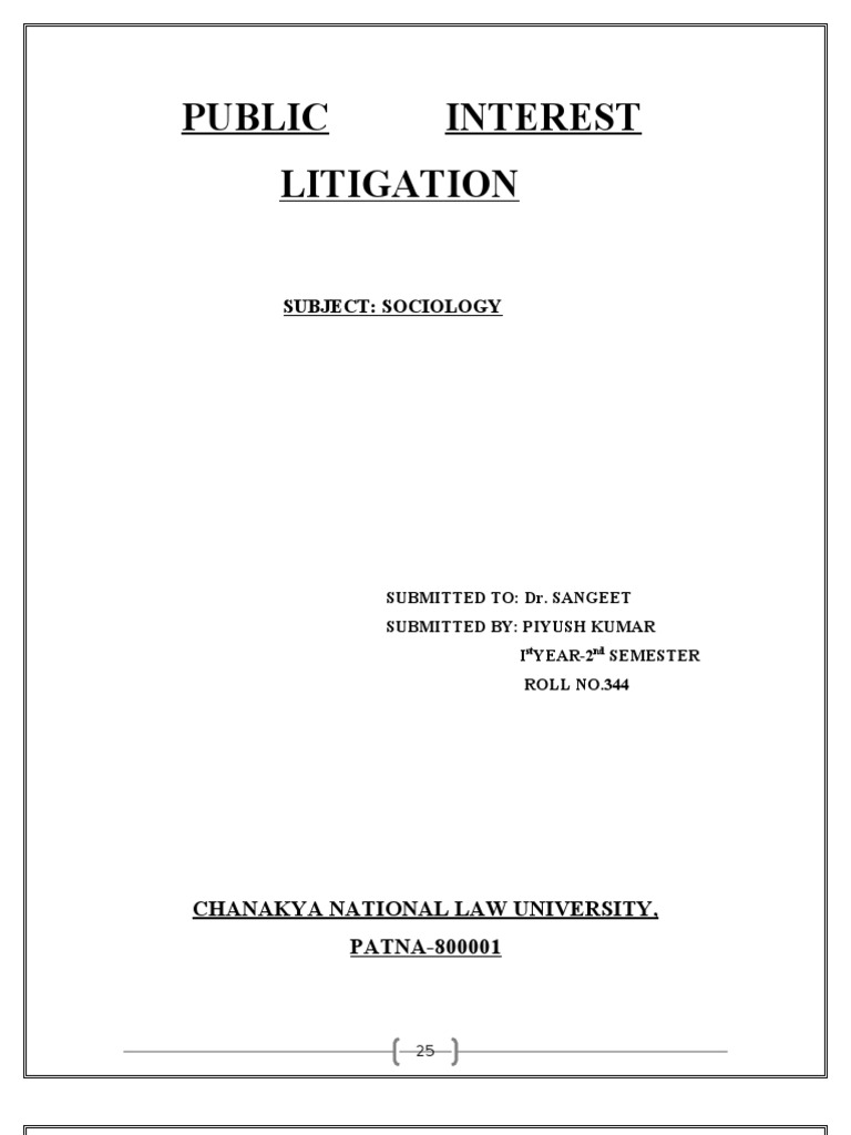 Evolution of Public Interest Litigation in India | PDF | Supreme Court ...