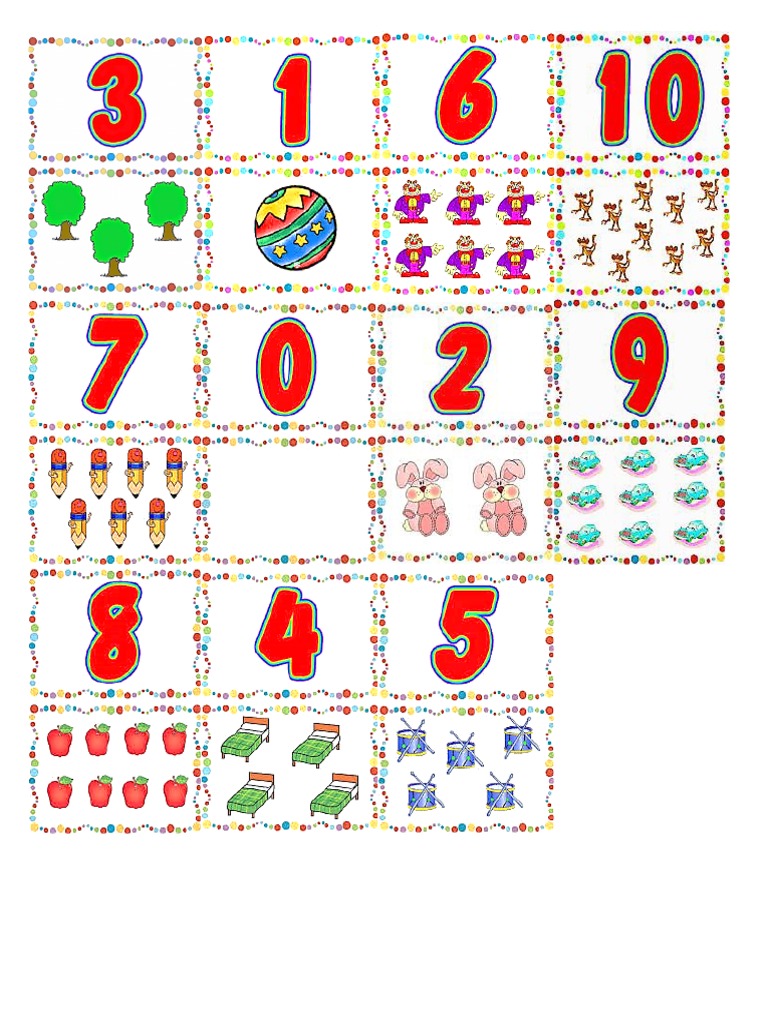 Tarjetas Numeros y Letras Preescolar | PDF