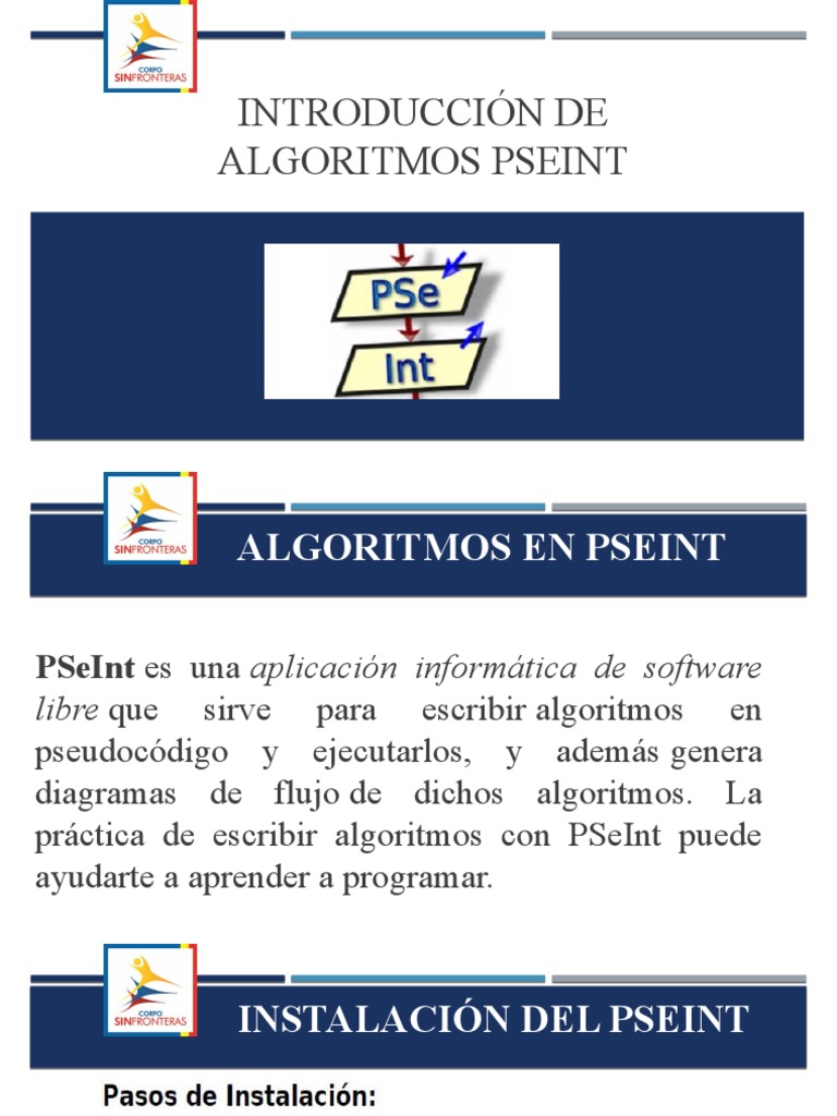 Introduccion Algoritmos Pseint | PDF | Algoritmos | Lenguaje de programación