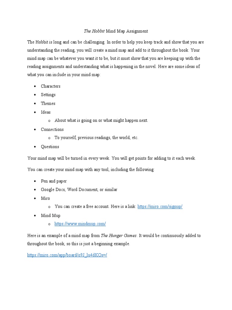 The Hobbit Mind Map Guide | PDF | Career & Growth