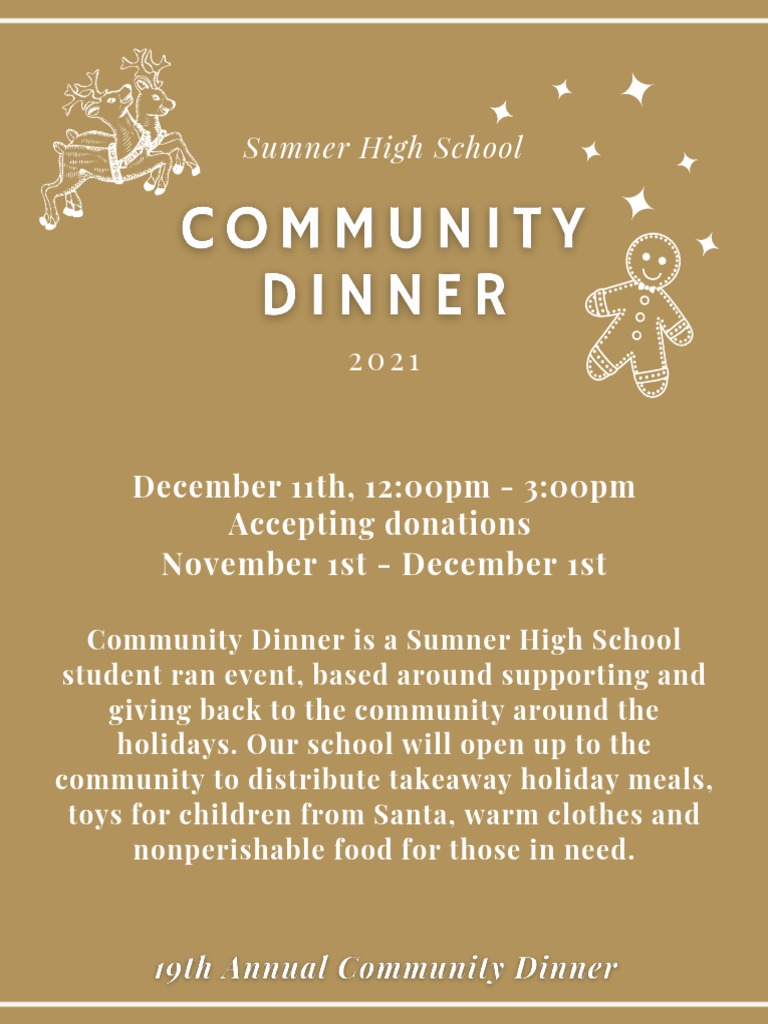 Community Dinner Sponsorship Information | PDF | Cooking, Food & Wine