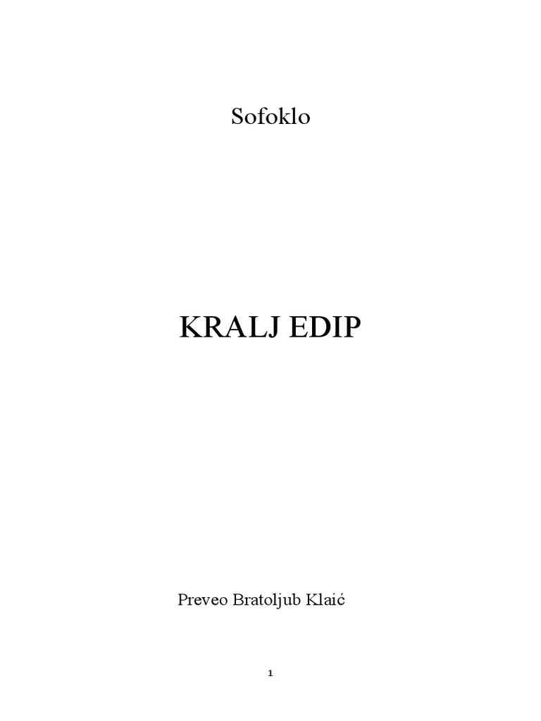 Sofoklo - KRALJ EDIP | PDF