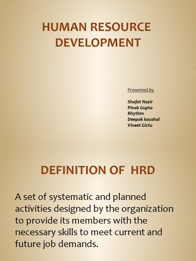 Human Resource Development: Presented by | PDF | Human Resources ...