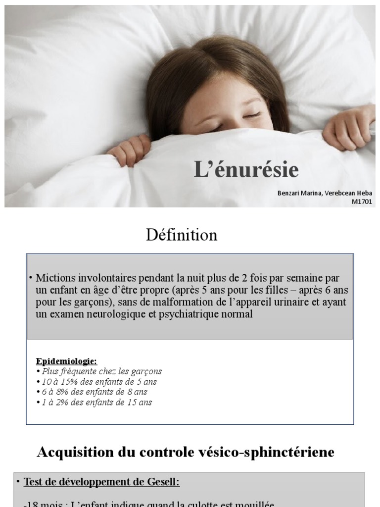 Enurezis | PDF | Énurésie nocturne | Spécialités médicales
