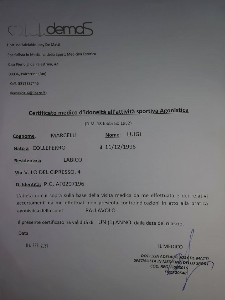 Certificato Medico | PDF