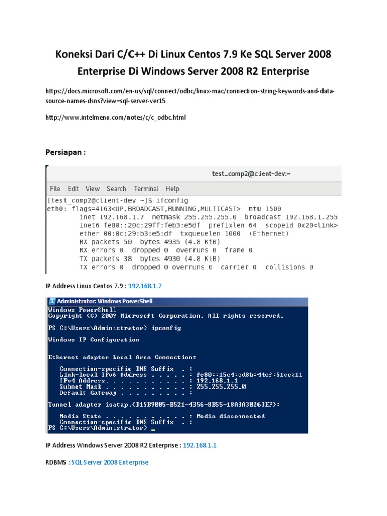 Koneksi Program C Ke SQL Server Dari Linux | PDF | Microsoft Sql Server ...