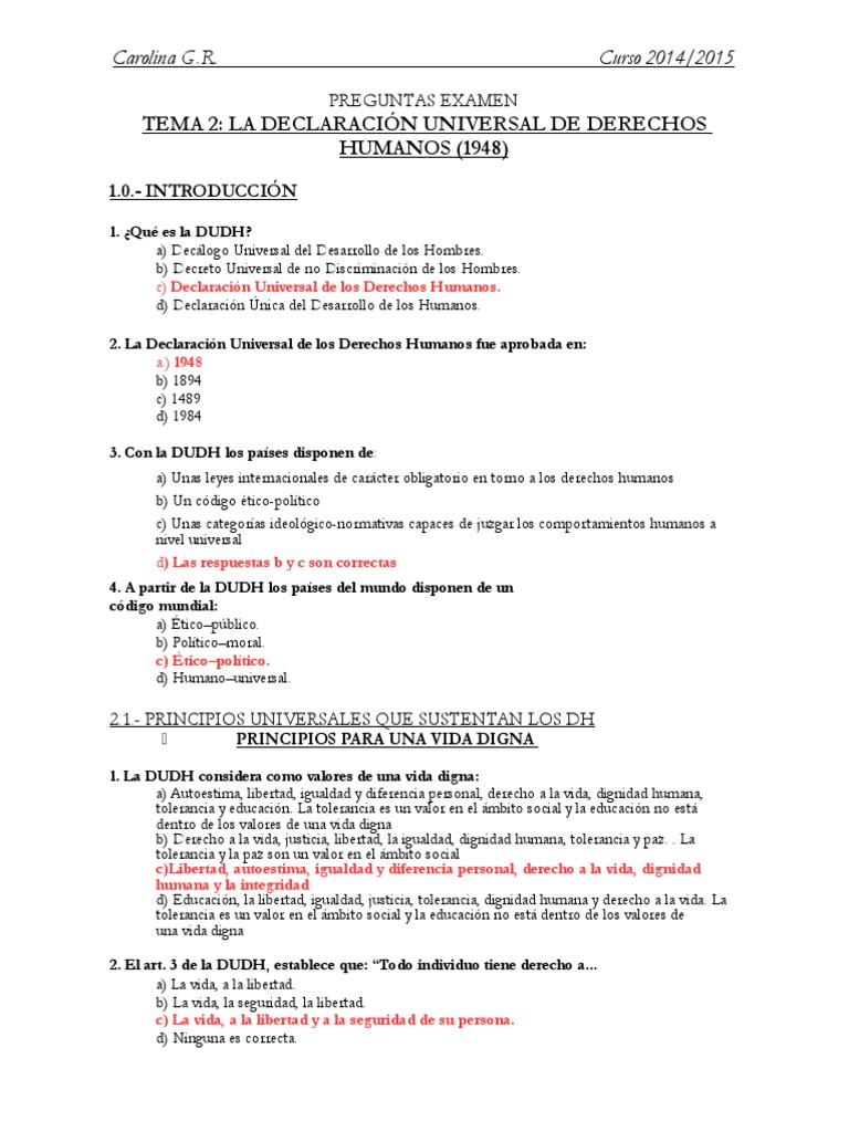 Test Cap2 | PDF | Derechos humanos | Dignidad