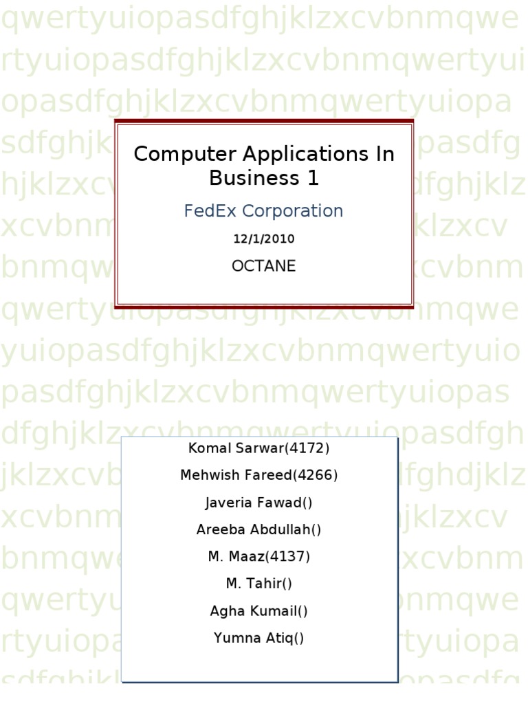 FedEx and ERP 1 | PDF | Enterprise Resource Planning | Fed Ex